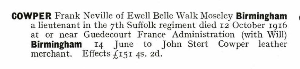 Cowper, Frank Neville